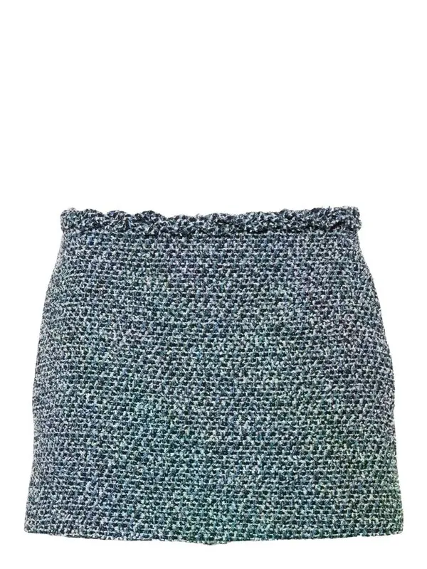 Valentino Garavani Tweed Denim Skirt - Blue