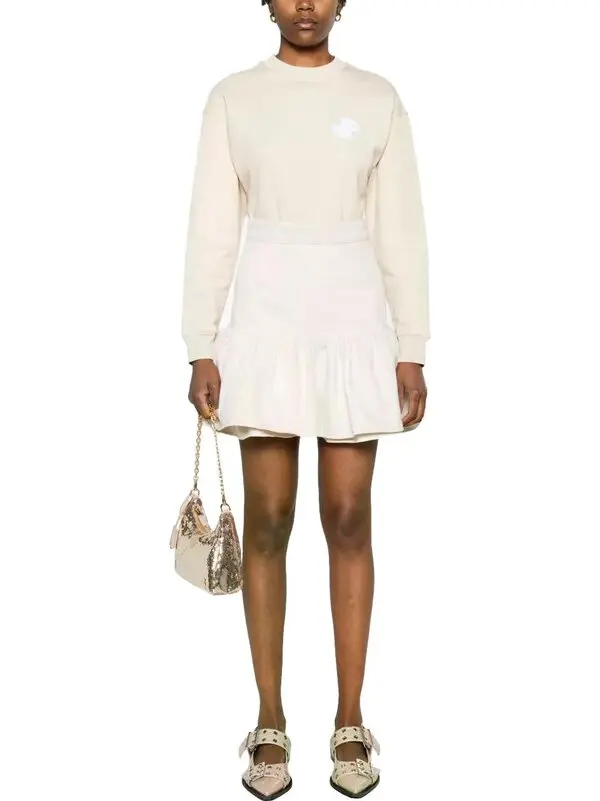 PATOU Ruffled Denim Miniskirt - Neutrals