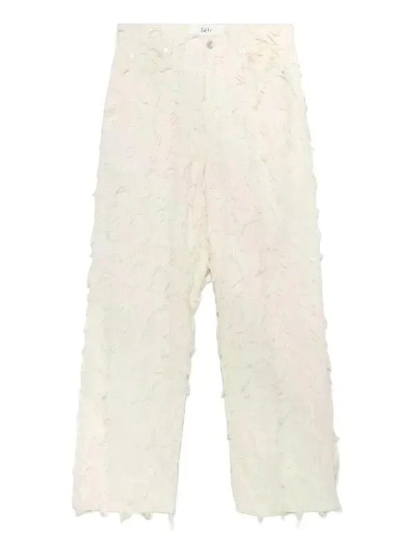 Séfr Nikos Fringe Detail Jeans - Neutrals