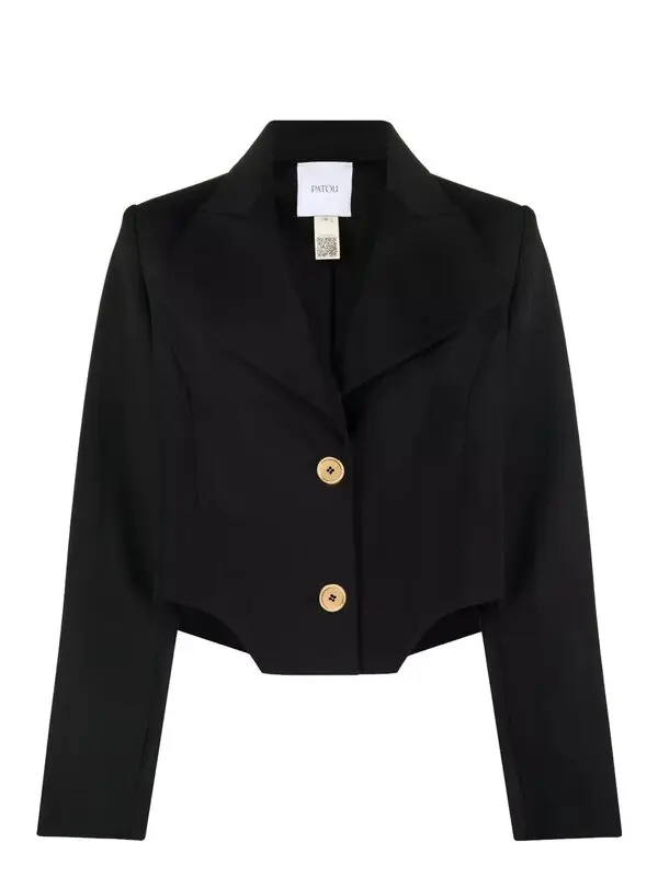 PATOU Cropped Virgin Wool-blend Blazer - Black