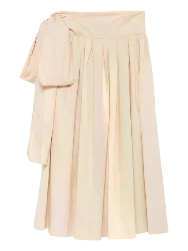 Fabiana Filippi Pleated Midi Skirt With Side Tie Detail - Neutrals
