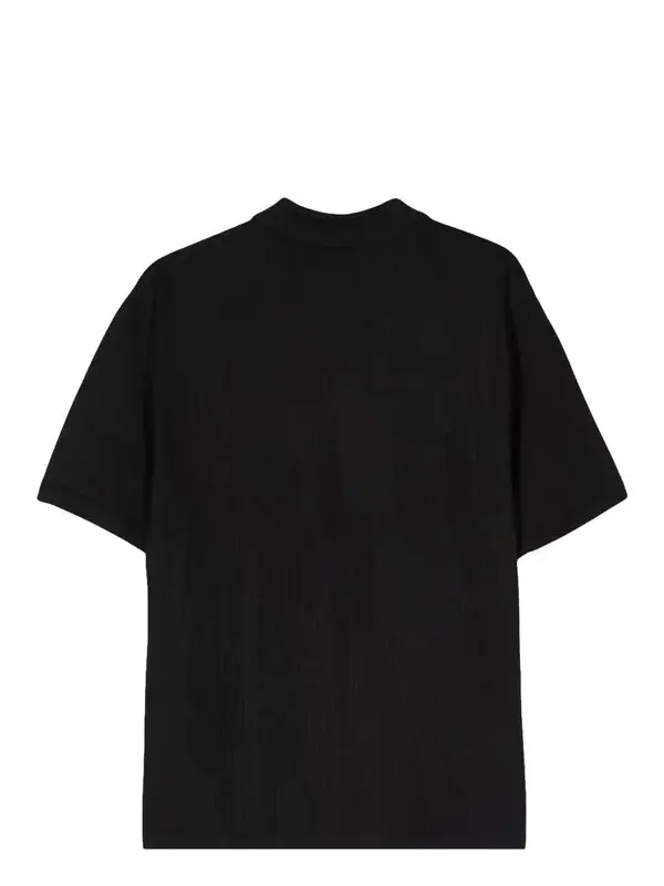 Calvin Klein Logo-patch Check-pattern Polo Shirt - Black