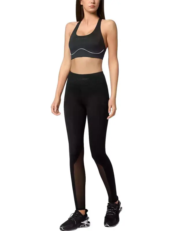 PLEIN SPORT Silky Soft Piping Push-up Bra - Black