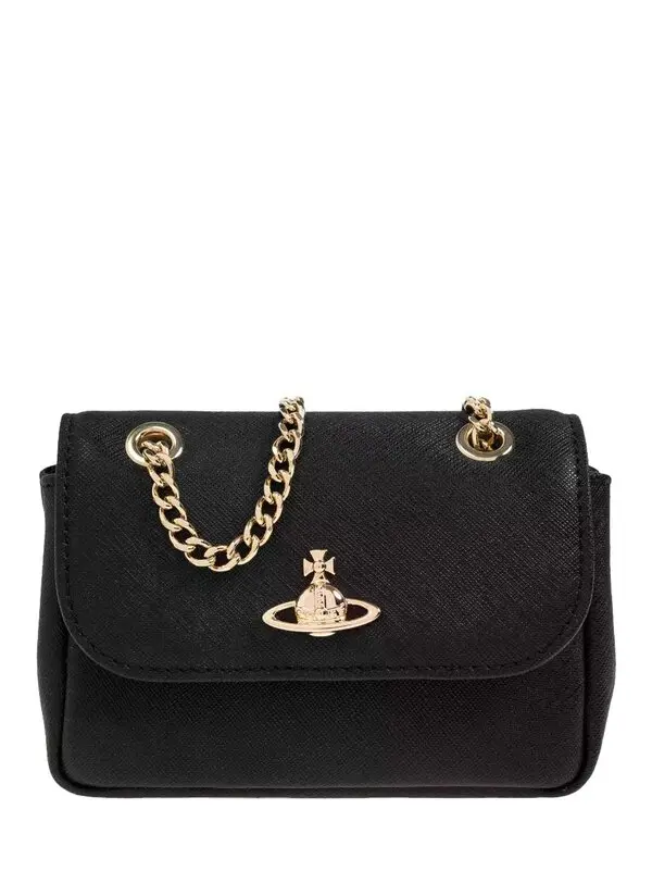 VIVIENNE WESTWOOD Victoria Leather Shoulder Bag - Black