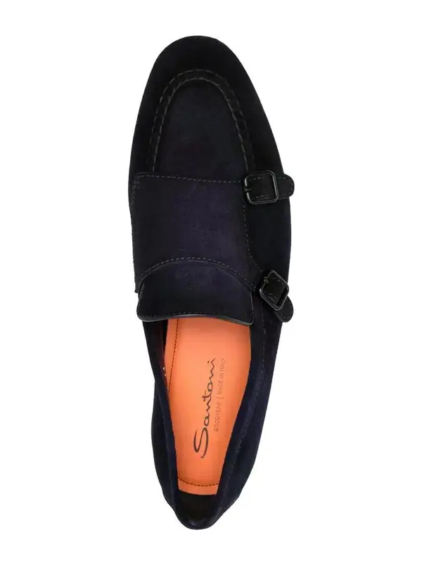 Santoni Monk Strap Suede Shoes - Blue
