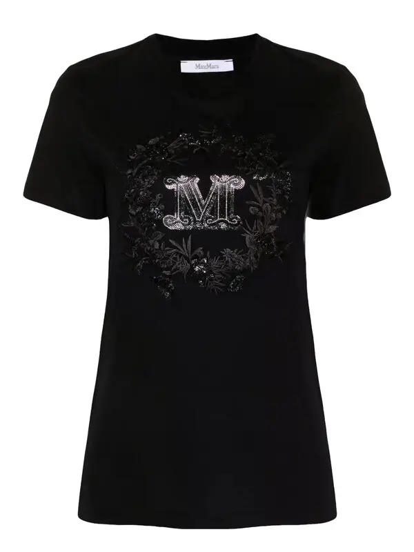 Max Mara M Monogram Embellished T-shirt - Black