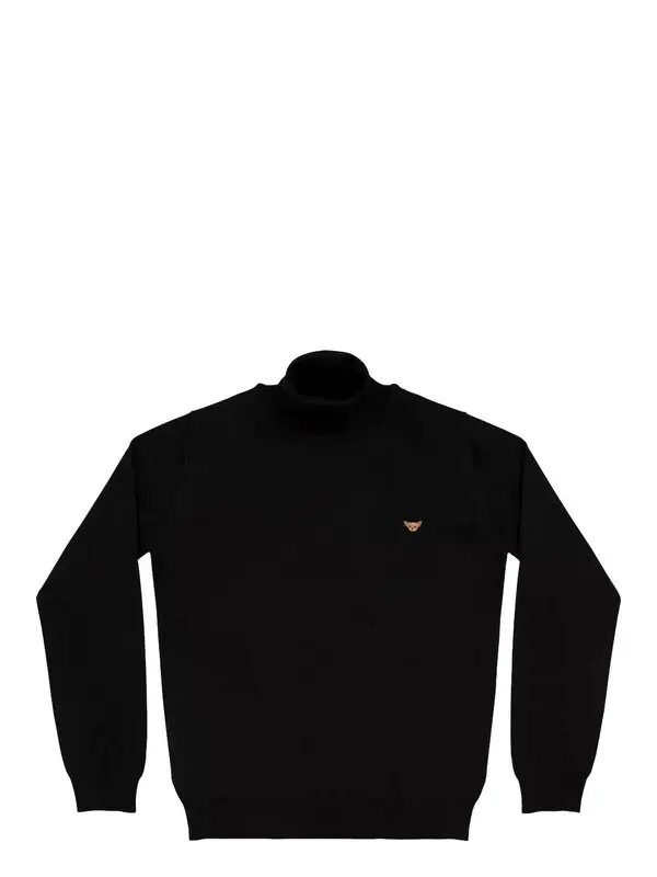 PELO FOUNDATION Appliqué High Neck Jumper - Black