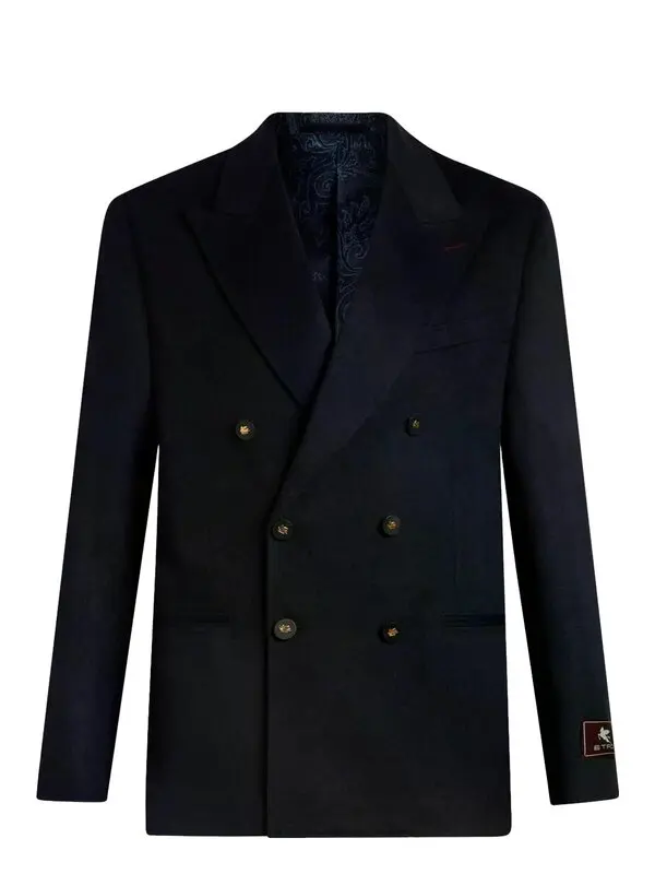 Etro Double-breasted Cashmere Blazer - Blue