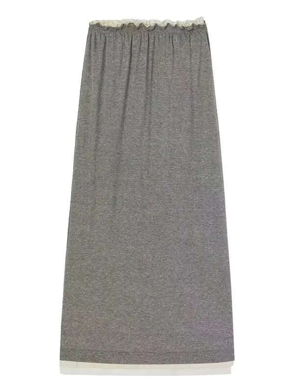 JIL SANDER Layered Jersey Midi Skirt - Grey