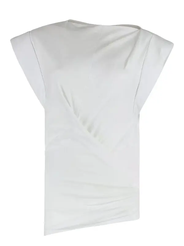 MARANT ETOILE Maïsan Draped Boat Neck T-shirt - White