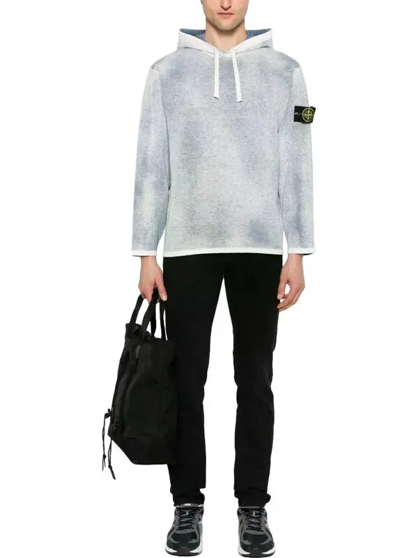 Stone Island Compass-patch Hoodie - Blue