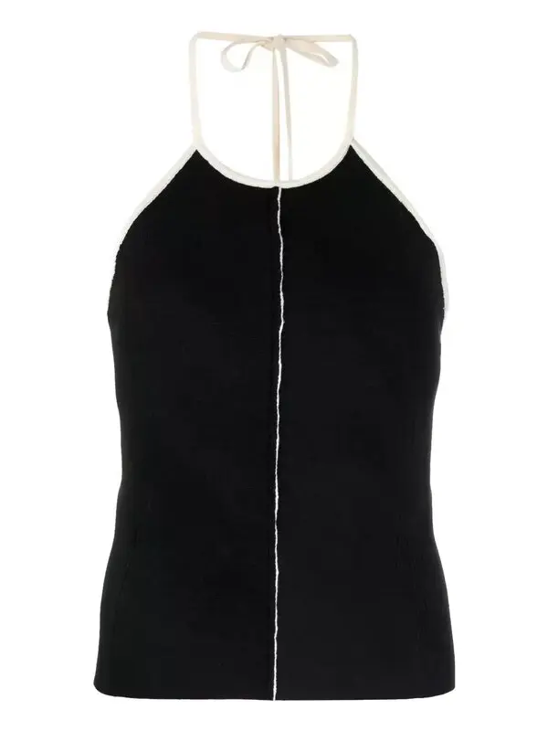 Sunnei Halterneck Knitted Top - Black