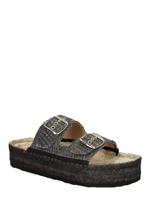 Moschino Double-buckle Flatform Espadrilles - Black