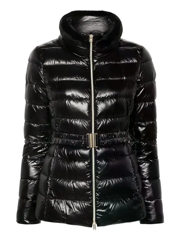 Herno Belted High-neck Down Jacket - Black