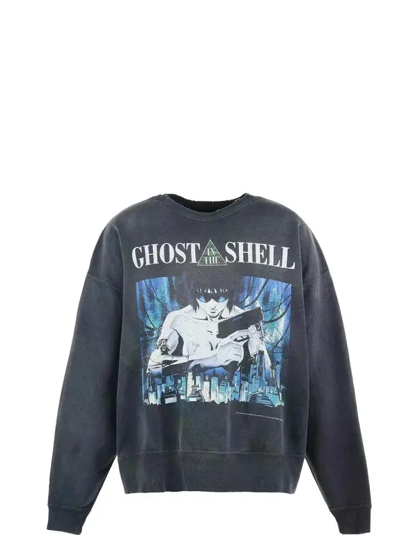 SAINT MXXXXXX Graphic-print Sweatshirt - Black