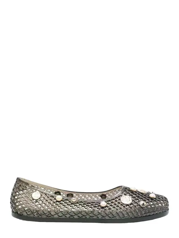 ANCIENT GREEK SANDALS Iro Ballet Flats With Faux Pearl Embellishment - Black