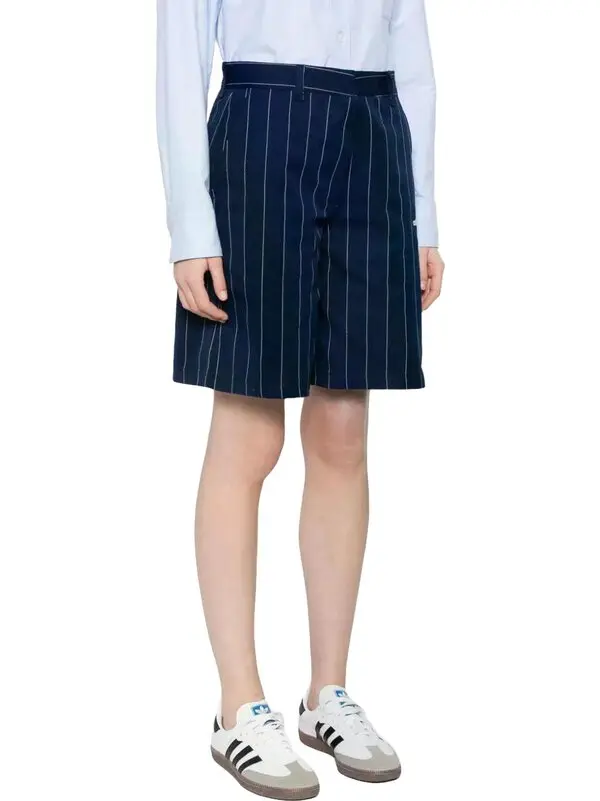 Adidas Pinstriped Tailored Shorts - Blue