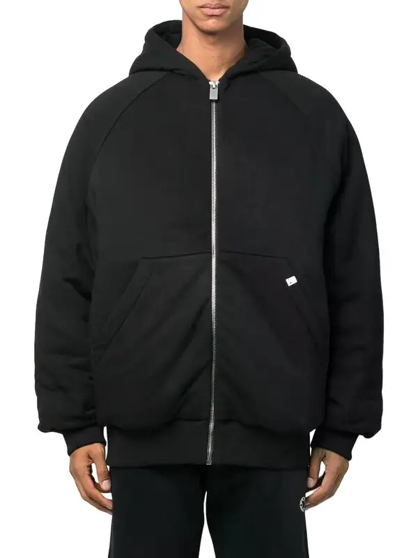 1017 Alyx 9sm Logo-embroidered Hooded Bomber Jacket - Black