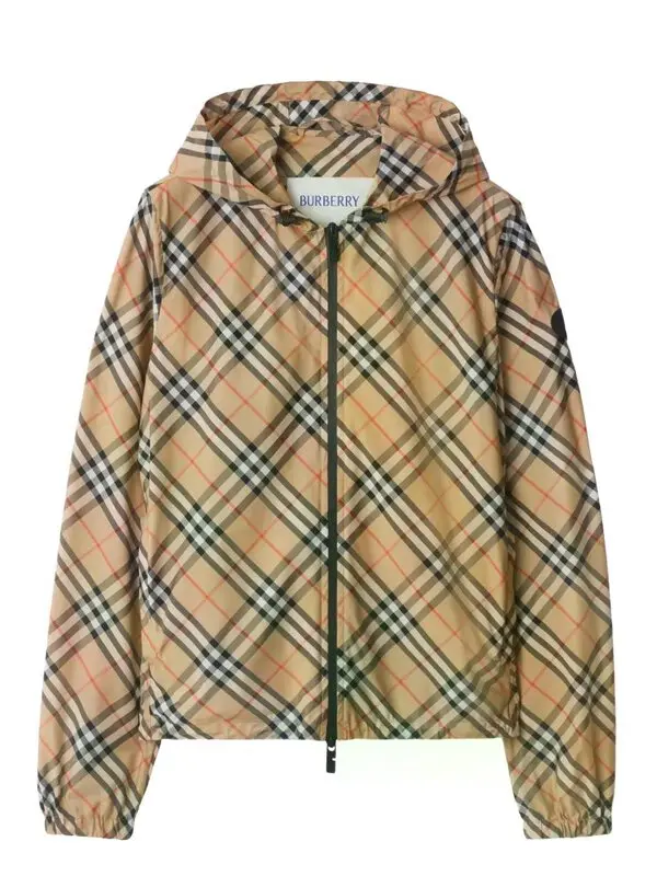 Burberry Check Hooded Jacket - Neutrals