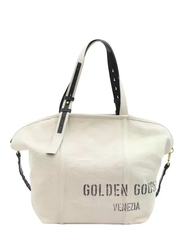 GOLDEN GOOSE Logo Shopper Bag - Neutrals