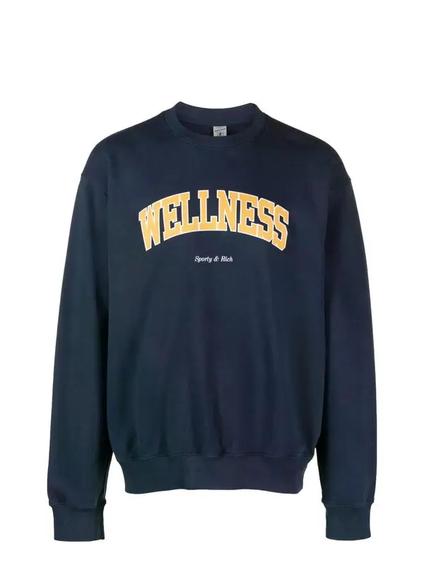 Sporty & Rich Printed Cotton Sweatshirt - Blue