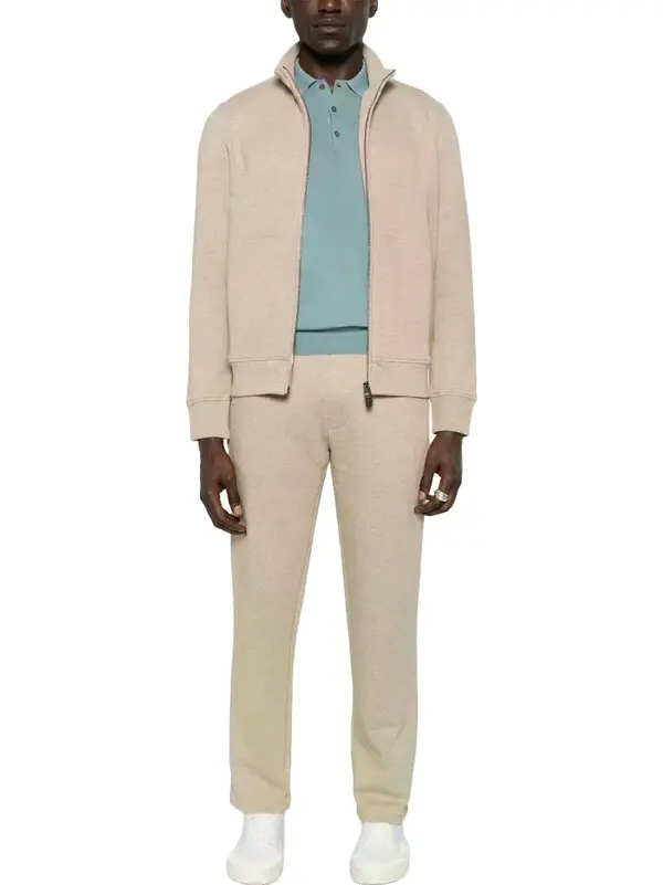 Canali Mélange-effect Track Pants - Neutrals