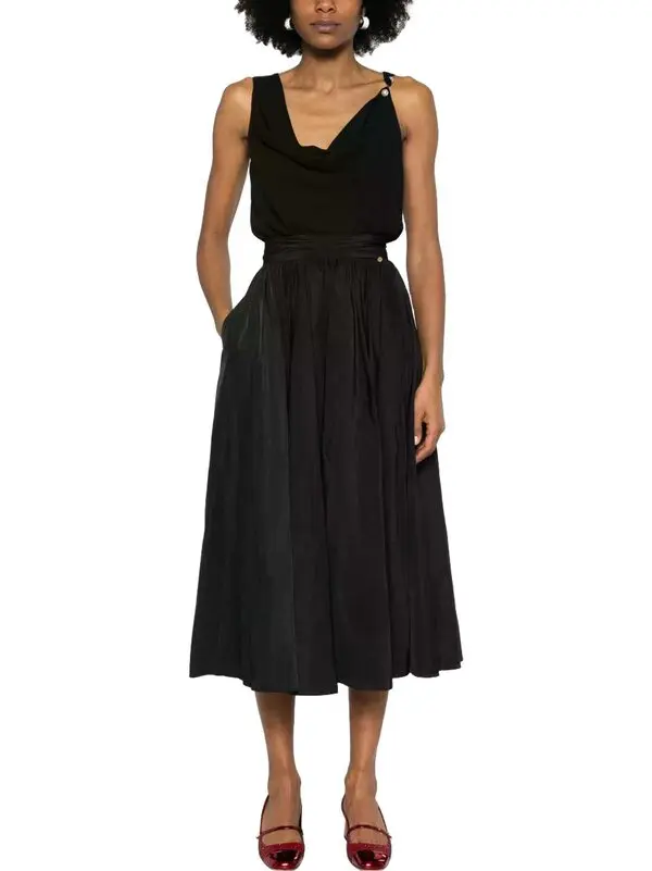 NISSA A-line Midi Skirt - Black