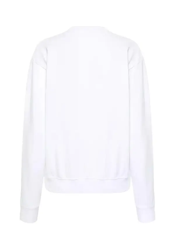 SPORTY & RICH Logo-print Cotton Sweatshirt - White