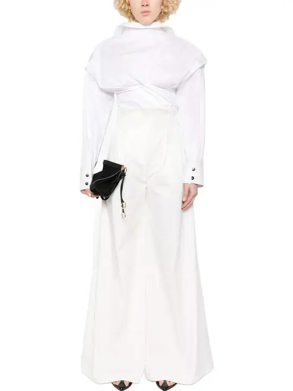 A.W.A.K.E. Mode Wide-leg Pleated Trousers - White