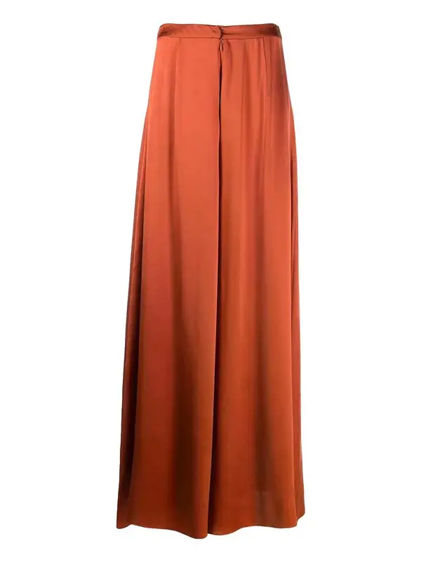 Voz High-waisted Wide-leg Silk Trousers - Red