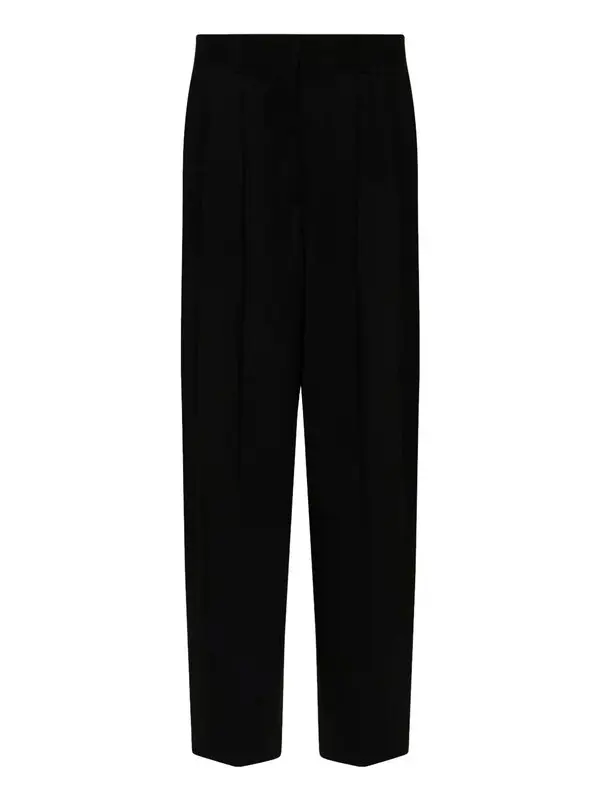 P.a.r.o.s.h Virgin Wool Blend Wide Leg Trousers - Black