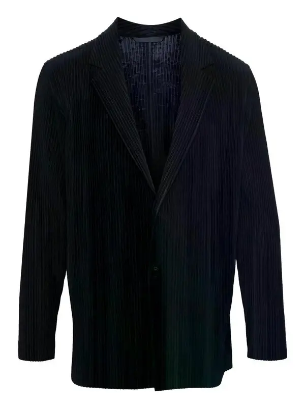 Issey Miyake Single-breasted Plissé Blazer - Blue