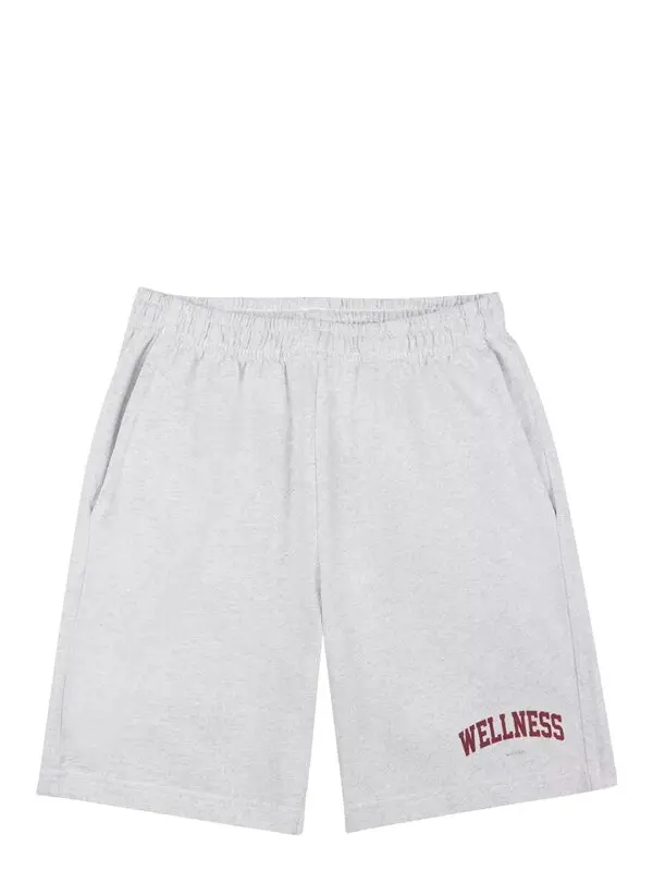 SPORTY & RICH Wellness Logo-print Shorts - Grey