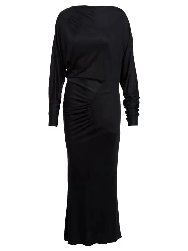 Khaite The Oron Ruched Maxi Dress - Black