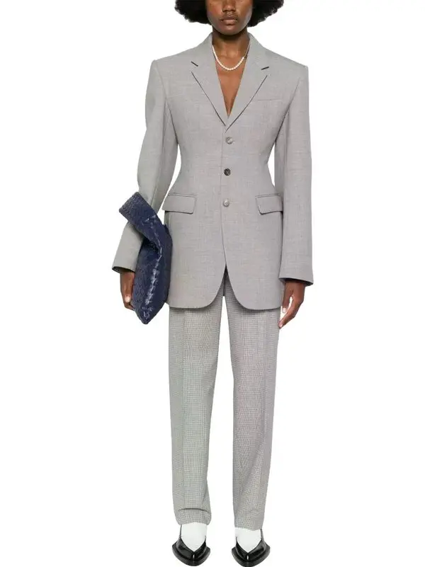 JIL SANDER Checked Tailored Trousers - Grey