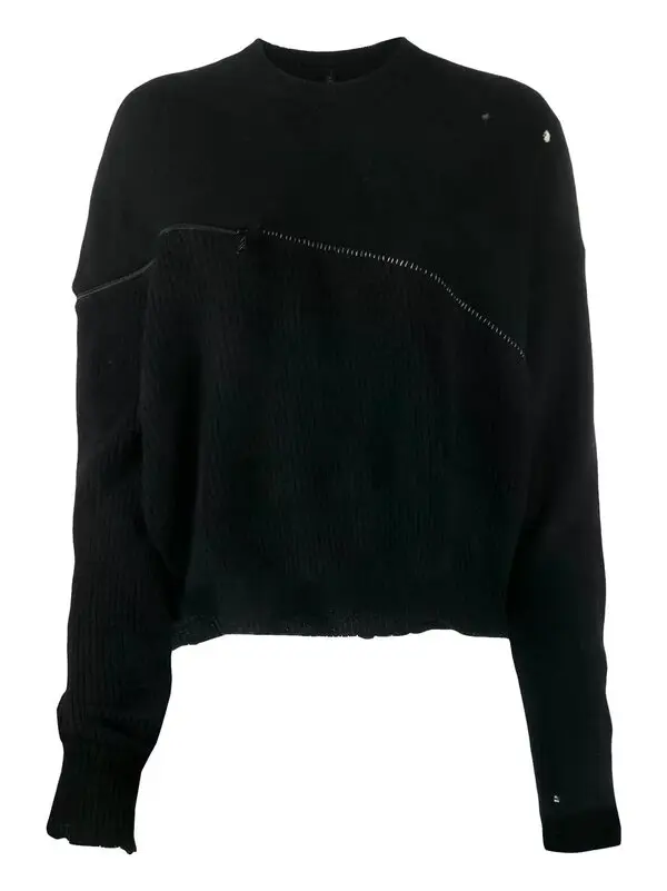 BEN TAVERNITI UNRAVEL PROJECT Oversized Zipped Jumper - Black