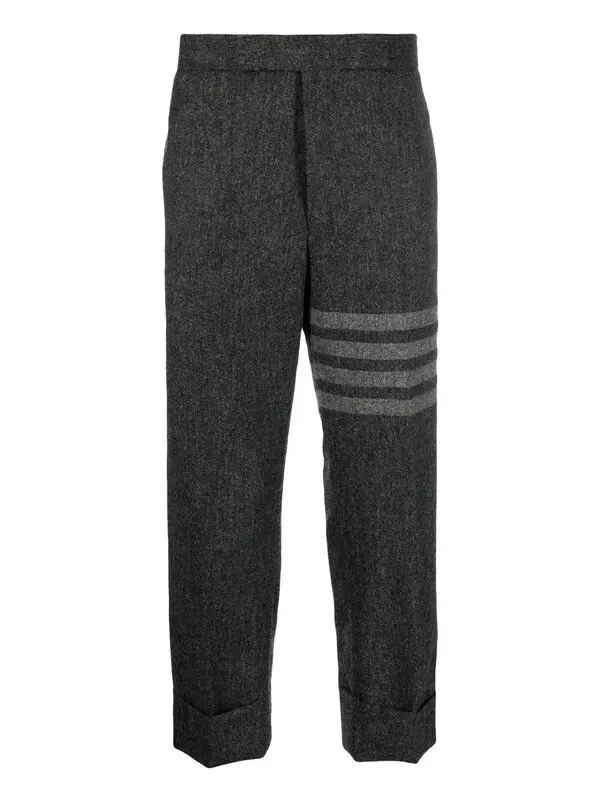 Thom Browne Signature 4-bar Stripe Drop-crotch Trousers - Grey