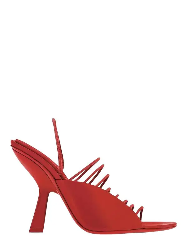 FERRAGAMO Alaire Lace-detail Cone Heel Sandals - Red