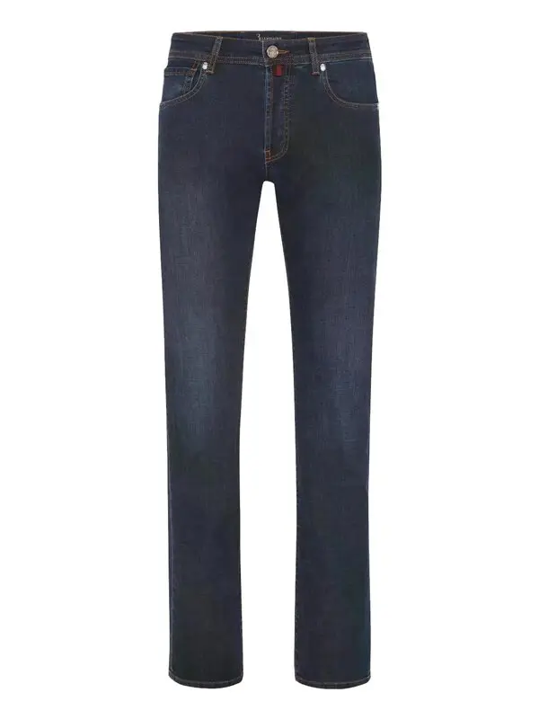 BILLIONAIRE Logo Embroidered Straight Leg Jeans - Blue