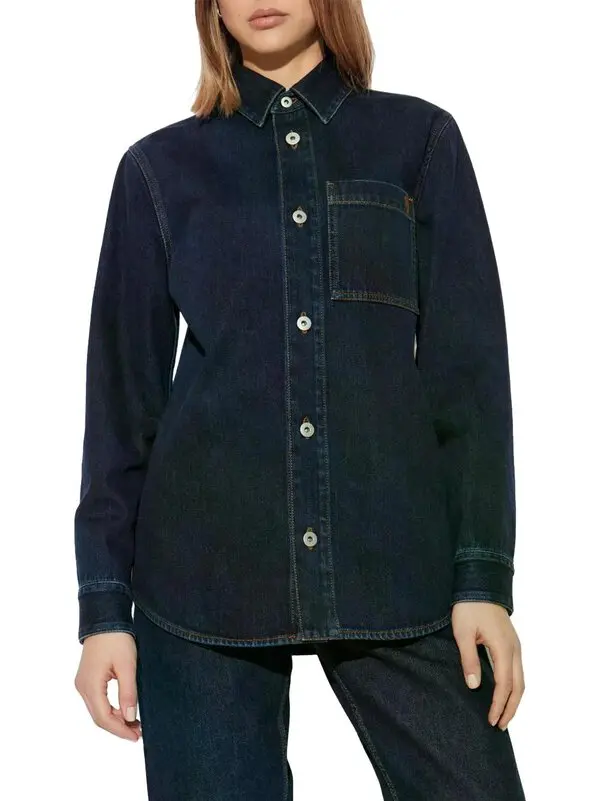 Burberry Denim Shirt With Classic Collar - Blue
