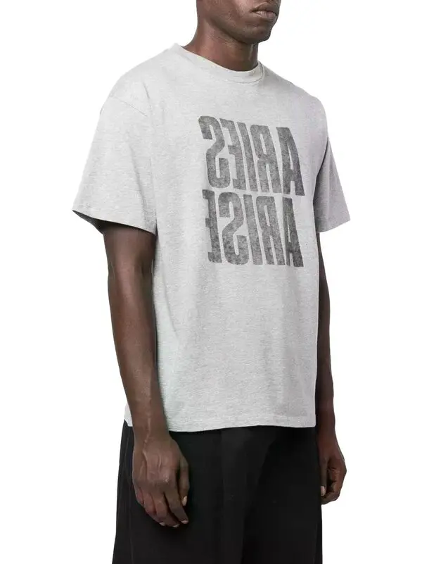 Aries Logo-print Cotton T-shirt - Grey