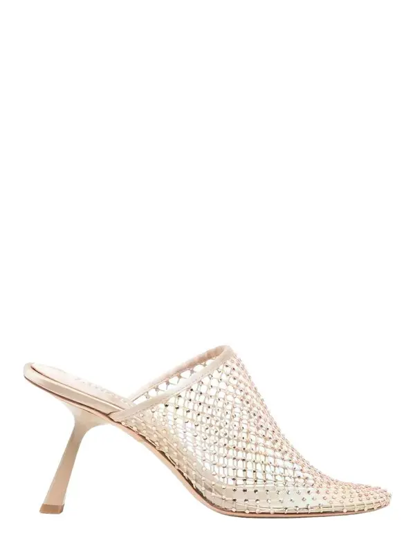 Studio Amelia 80mm Embellished Mules - Neutrals