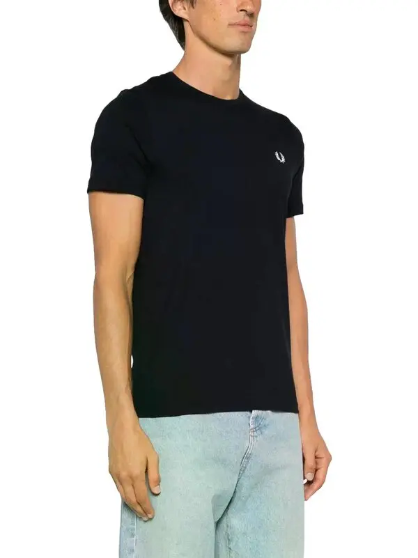 Fred Perry Logo-embroidered Cotton T-shirt - Blue