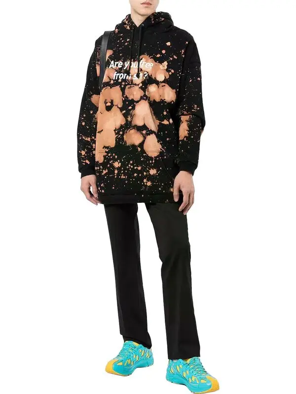 SANKUANZ Tie-dye Cotton Hoodie - Black
