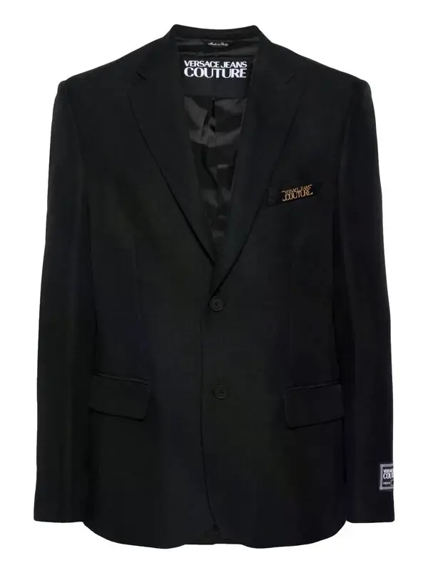 Versace Logo-appliqué Blazer - Black