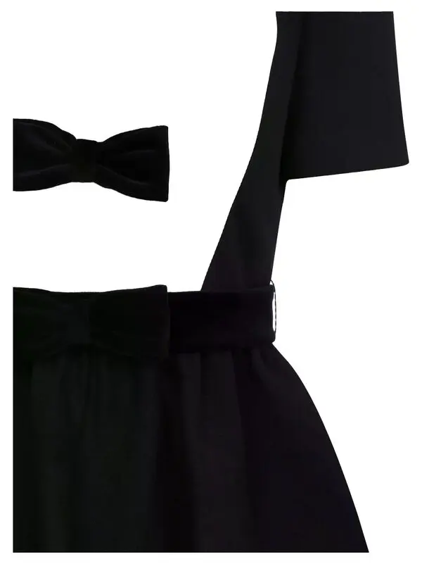 Valentino Garavani Crepe Couture Bow Detail Mini Dress - Black