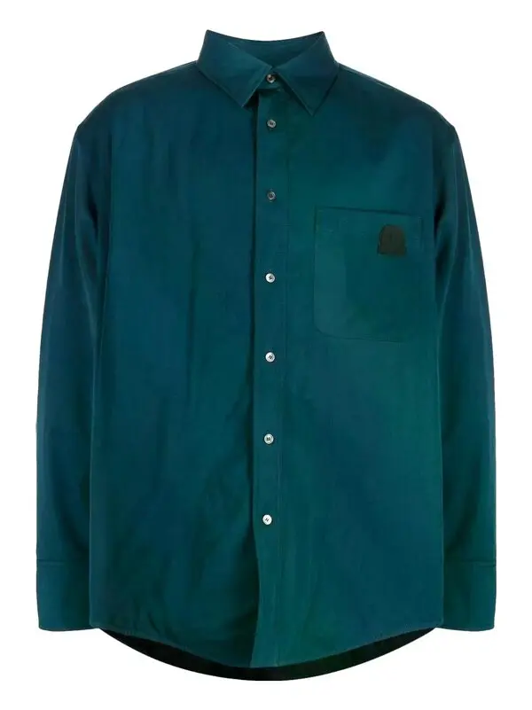 LANVIN Box-pleat Long-sleeved Shirt - Blue