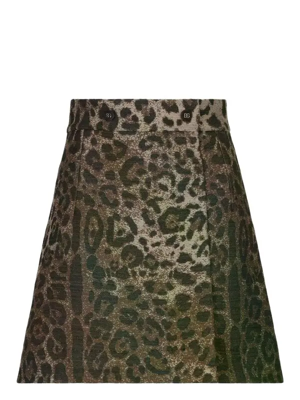 Dolce & Gabbana Leopard-print High-waisted Mini Skirt - Brown