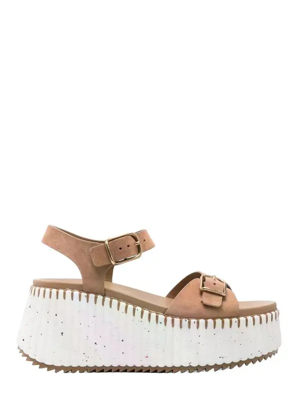 Chloé 70mm Nama Platform Sandals - Brown