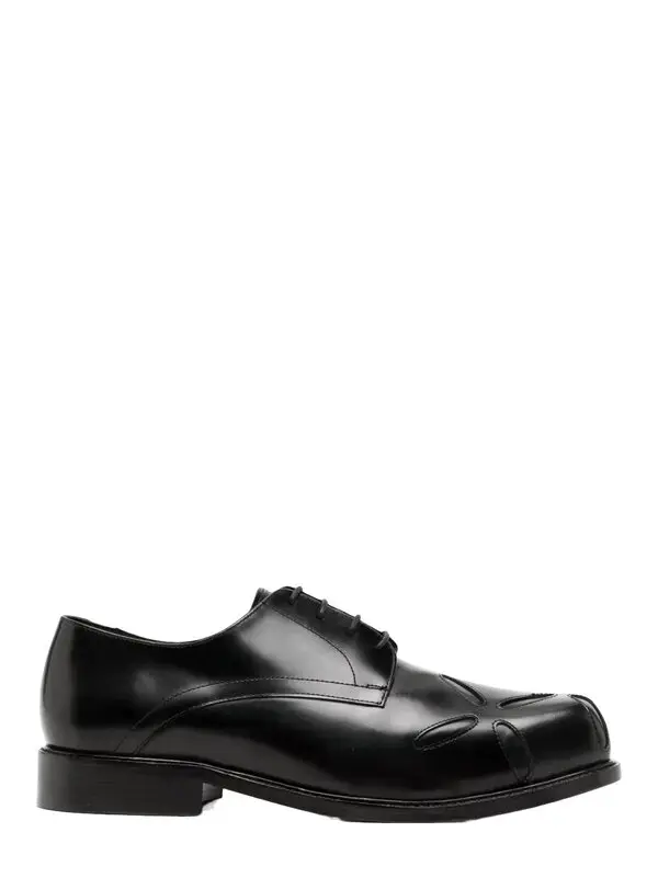STEFAN COOKE Embroidered-detail Leather Derby Shoes - Black